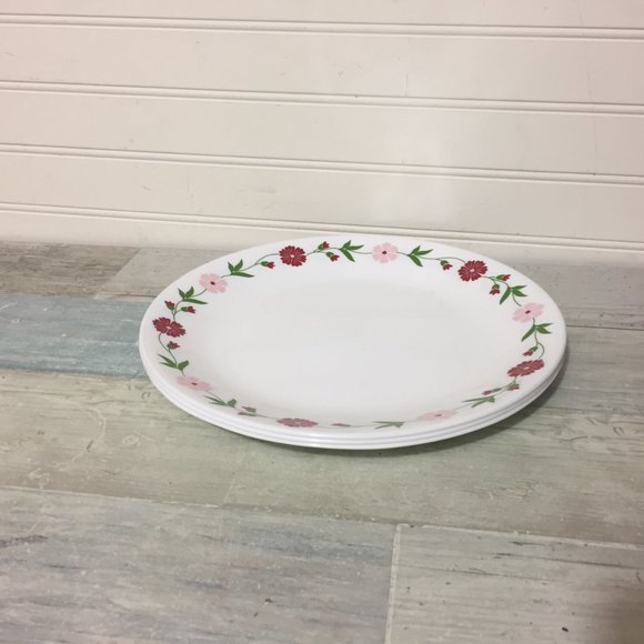 Corelle | Dining | Corelle Spring Pink Dinner Plates Set Of 3 | Poshmark